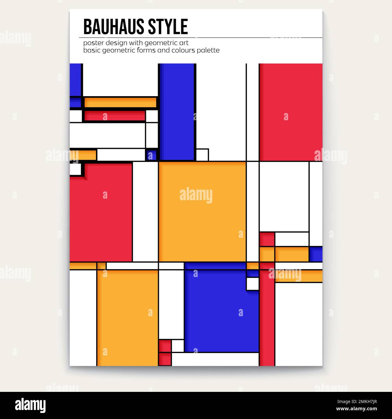Abstract retro pattern. Piet Mondrian style. Cover design. Poster ...