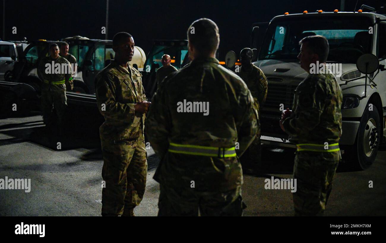 U.S. Air Force Brig. Gen. William Betts and Col. Jeremy Renken, the ...