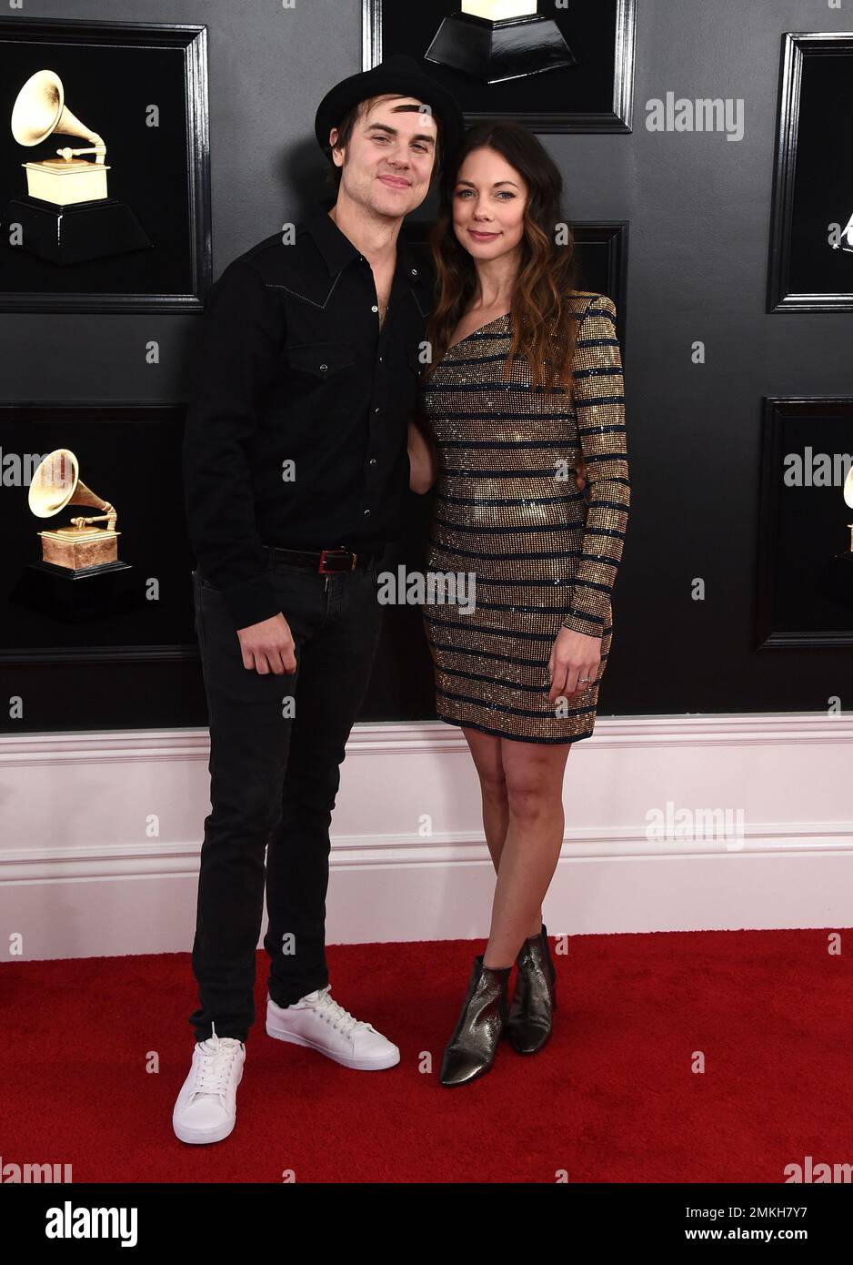 Ross Copperman, left, and Katlin Copperman arrive at the 61st annual ...