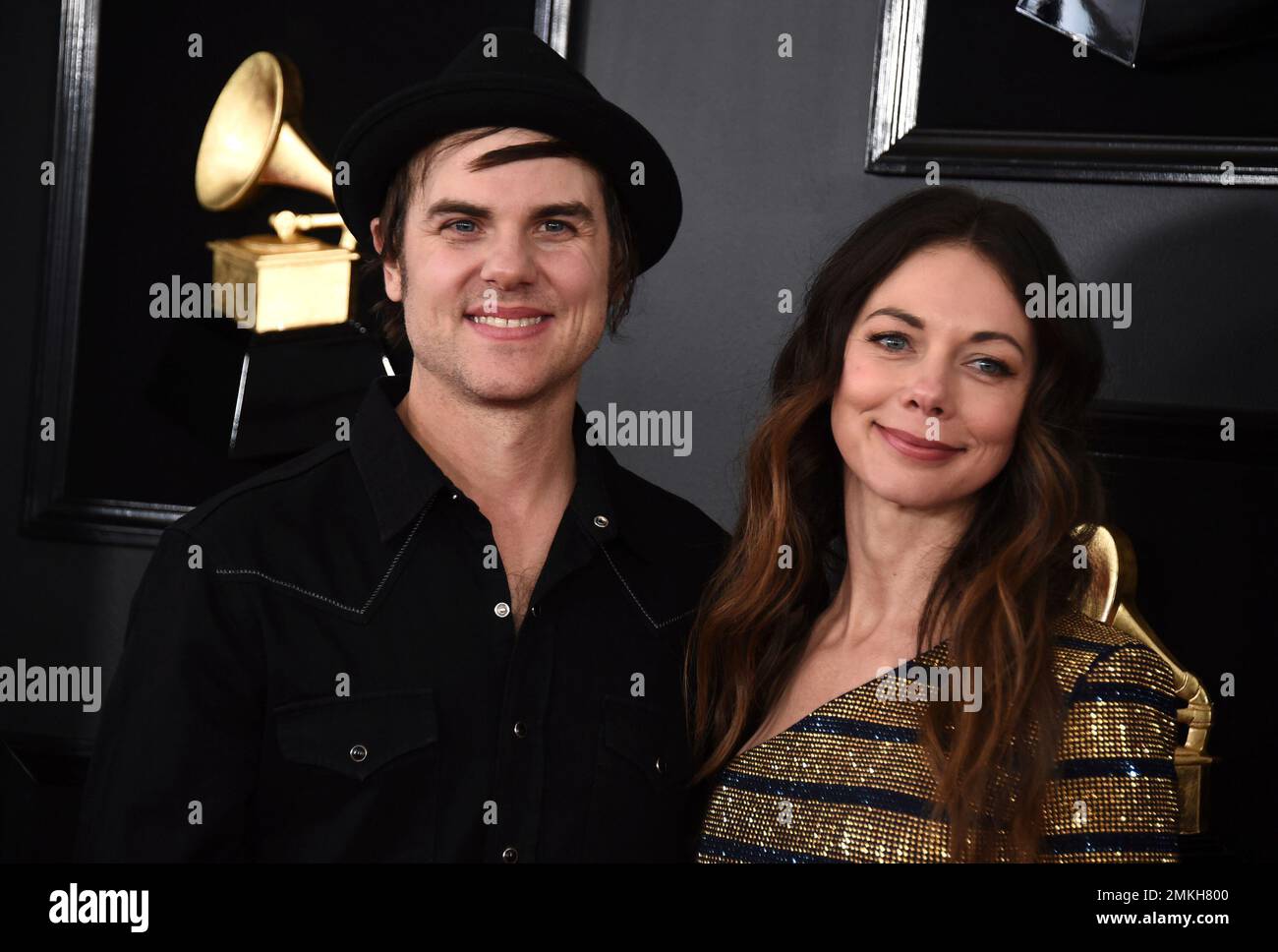 Ross Copperman, left, and Katlin Copperman arrive at the 61st annual ...