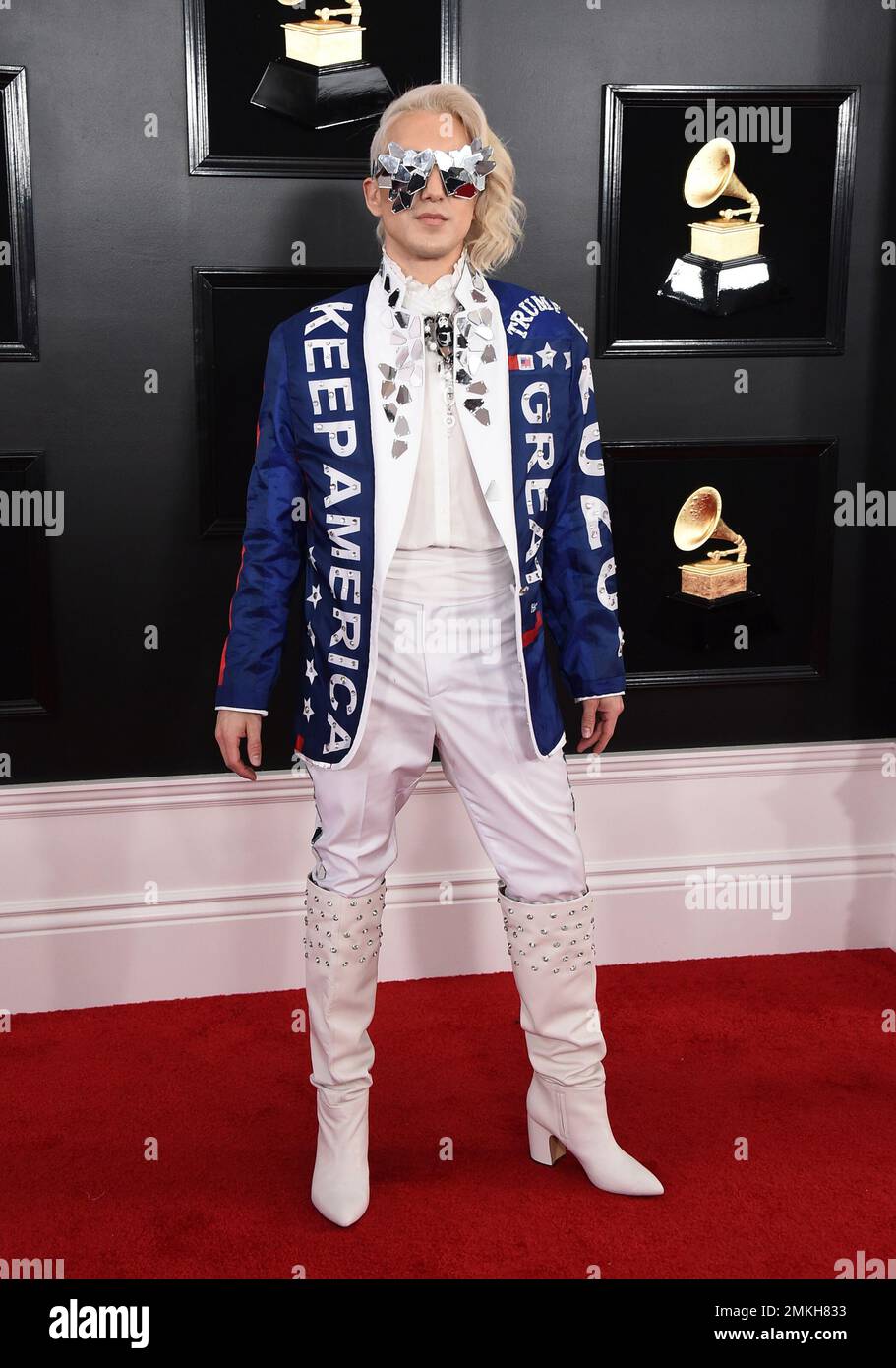 Ricky Rebel arrives at the 61st annual Grammy Awards at the Staples ...