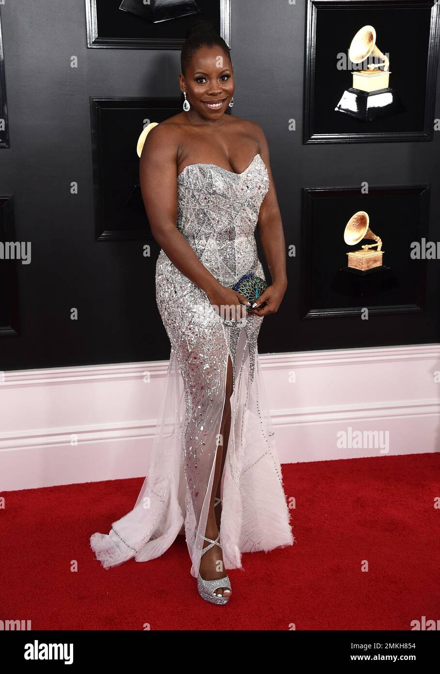 Tia Fuller arrives at the 61st annual Grammy Awards at the Staples ...