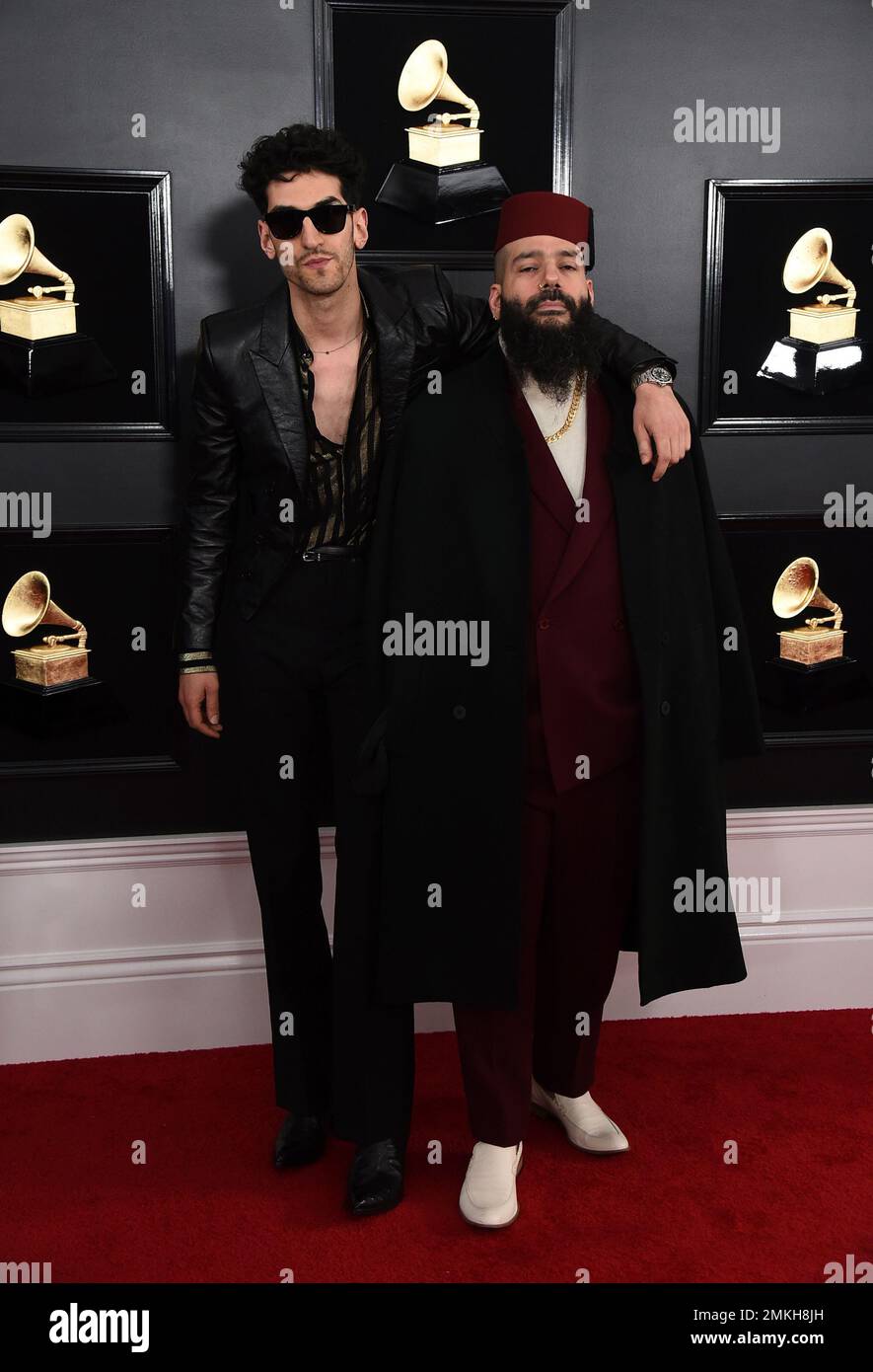 David Macklovitch, left, and Patrick Gemayel of "Chromeo" arrive at the ...