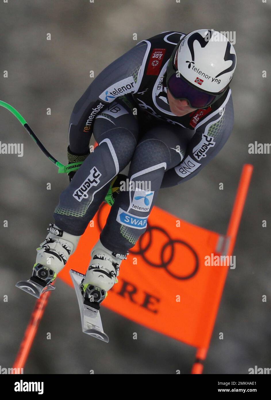 Norway's Ragnhild Mowinckel speeds down the course during the women's ...