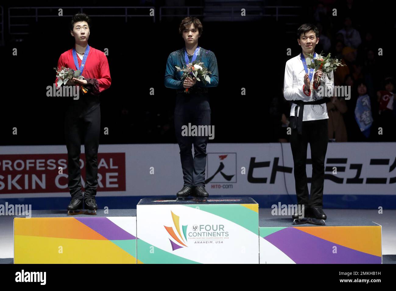 From left; silver medal winner Boyang Jin, of China, gold medal winner ...