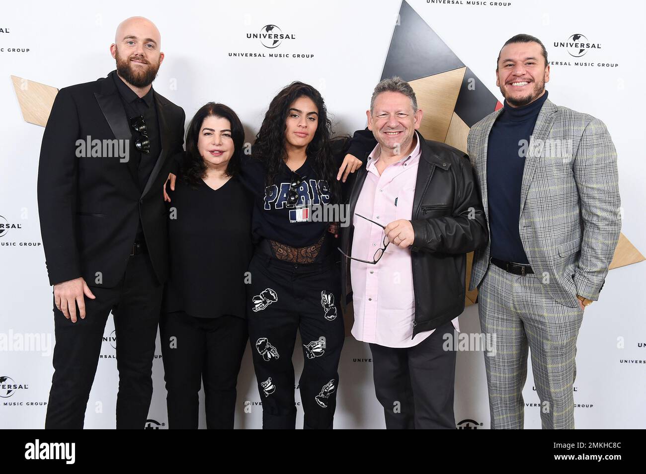 Byron Wilson, from left, Michele Anthony, EVP of Universal Music Group ...