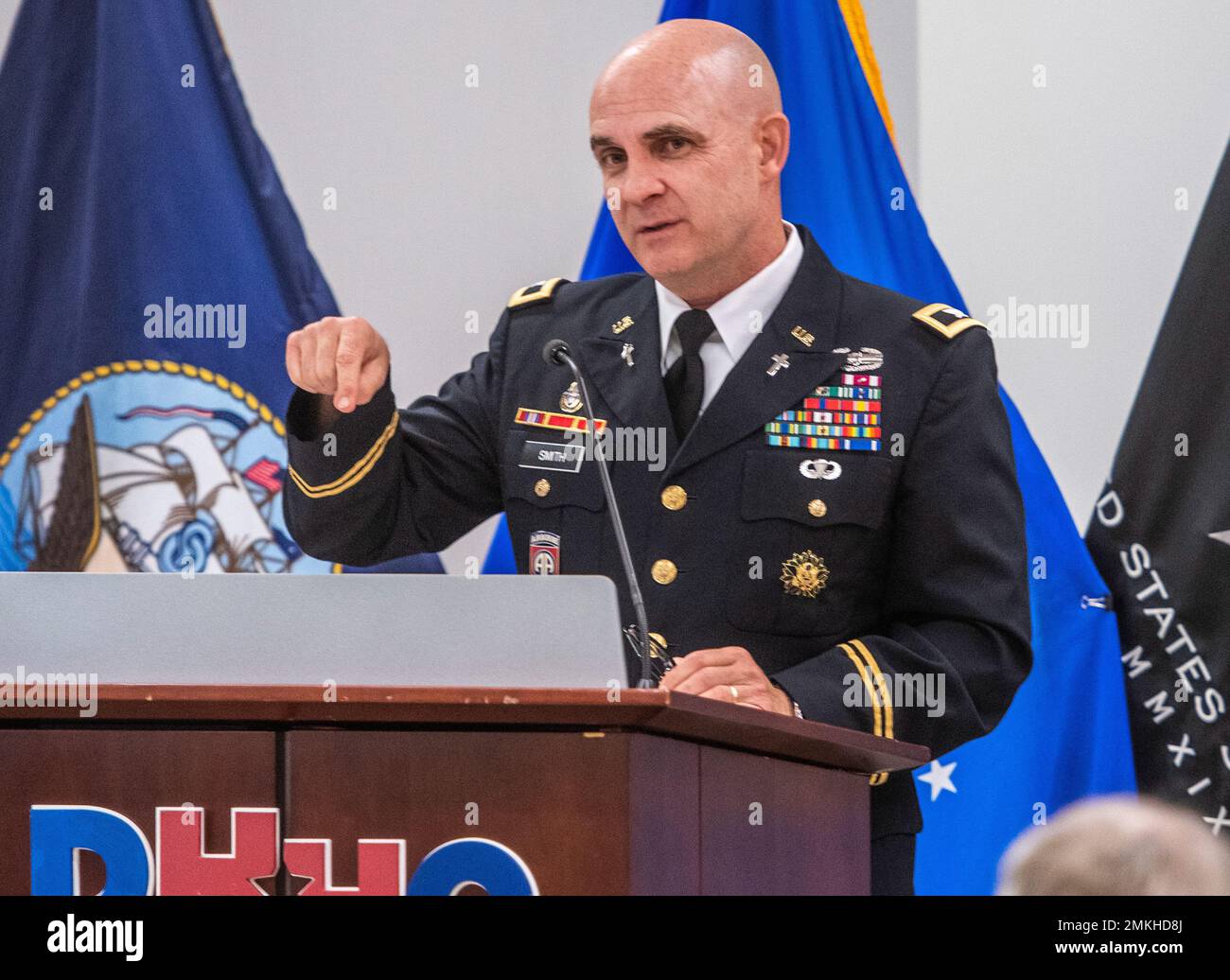 Defense Health Agency Chaplain, Col. Stanley Smith, delivers the ...