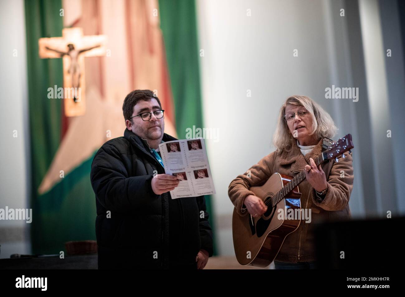 Kleve, Germany. 25th Jan, 2023. Chaplain Christoph Hendrix and Christel ...