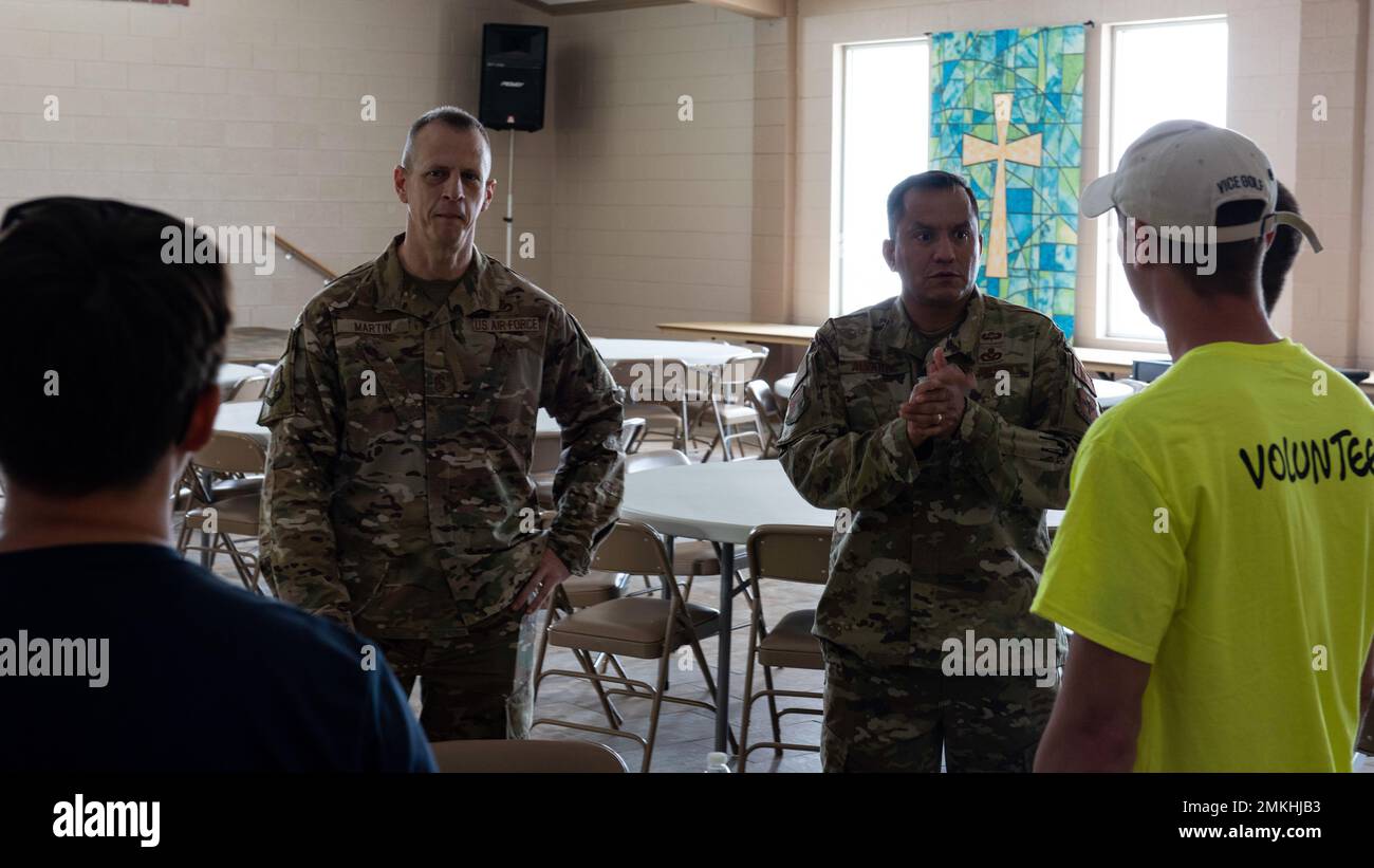 U.S. Air Force Chief Master Sgt. Jeffrey Martin, left, 49th Wing ...