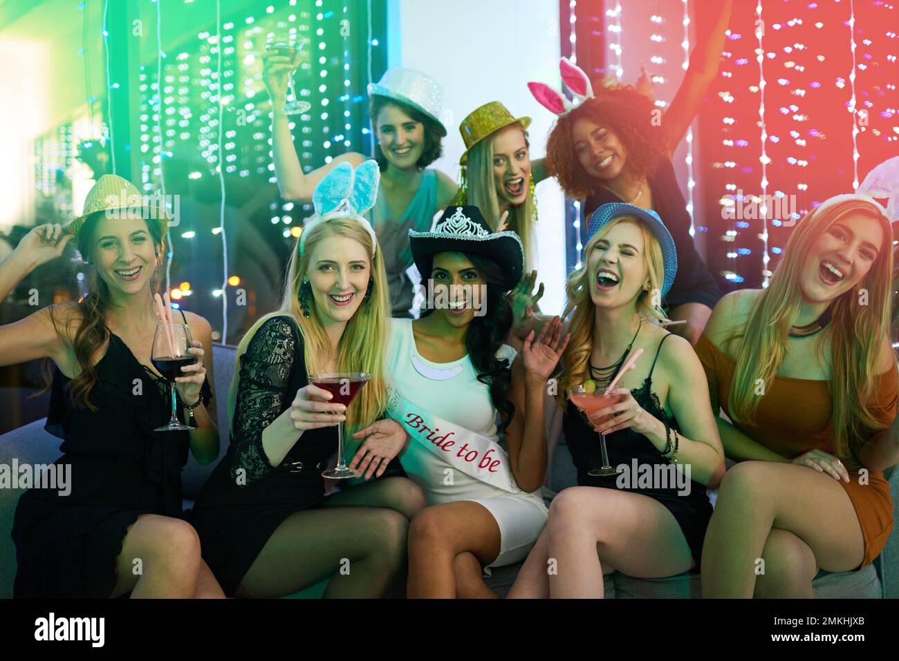 Cheers to the future Mrs. Portrait of a group of young woman having a ...