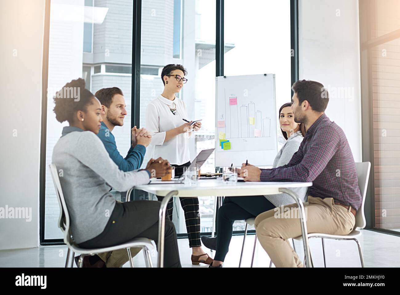 Productive planning in progress. a businesswoman giving a presentation ...