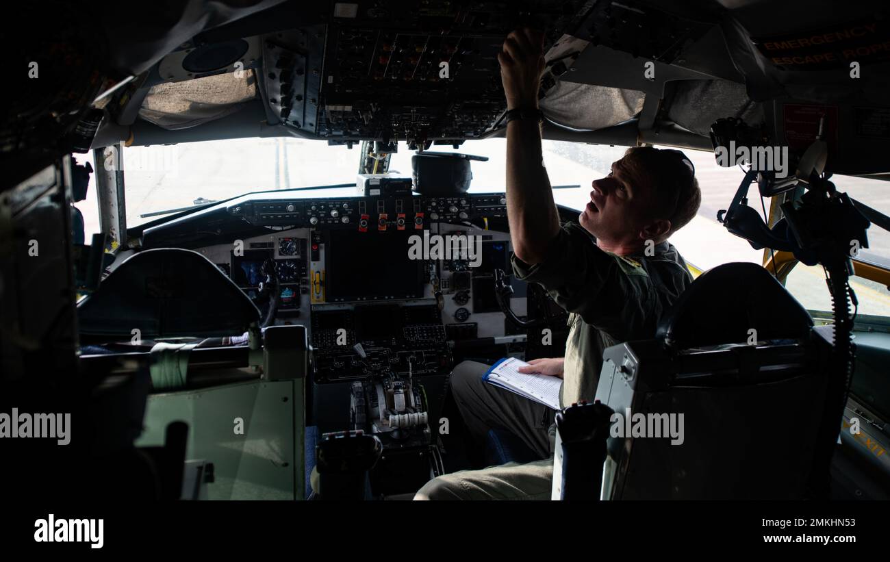 U.S. Air Force Maj. Ross Hopkin, 909th Air Refueling Squadron KC-135 ...