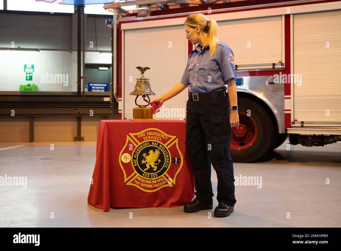 Catherine Thorpe, 423rd Civil Engineer Squadron fire inspector, rings ...