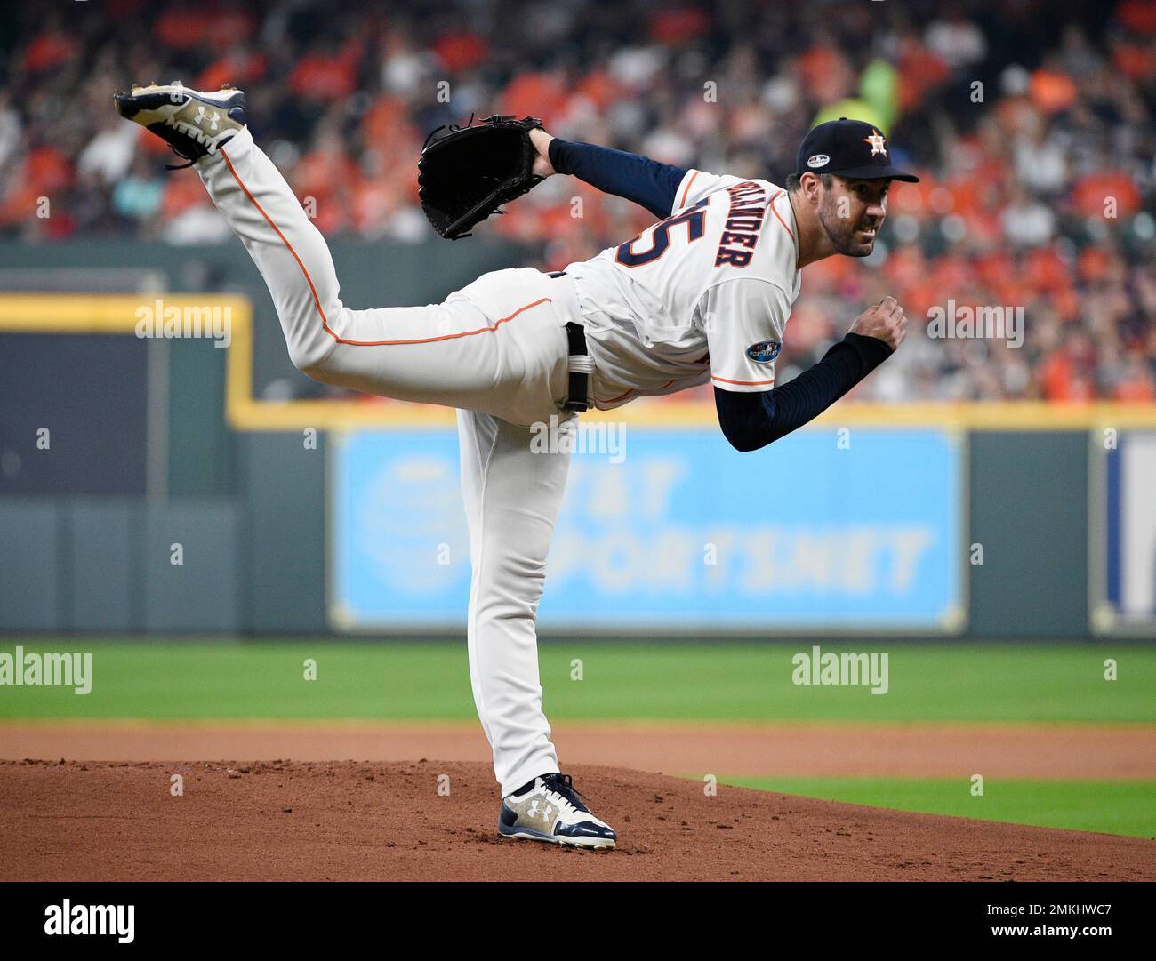 FILE - In this Oct. 5, 2018, file photo, Houston Astros starting pitcher Justin Verlander ...