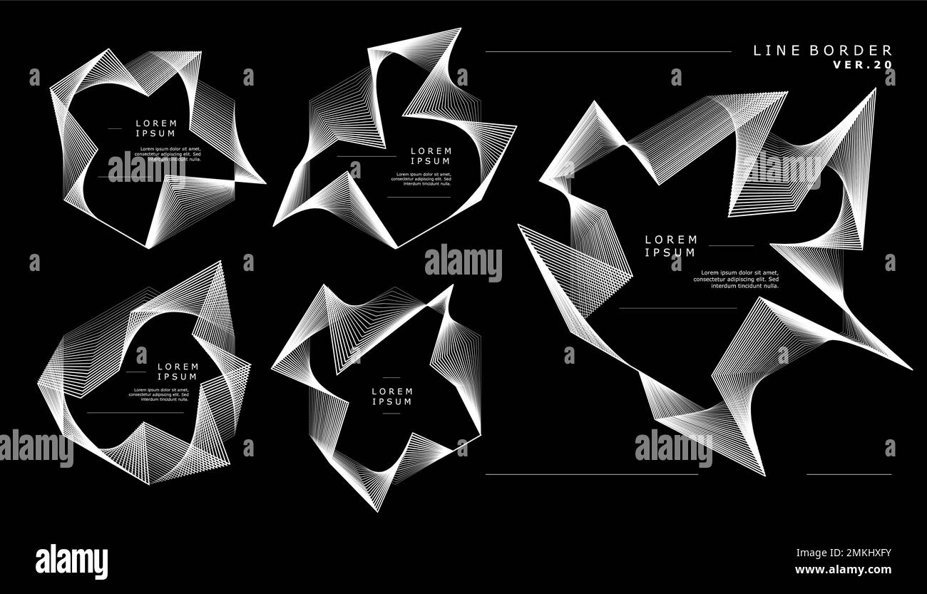 Rounded Lines Wave Abstract Border Design Template Line Circle Abstract Border Stock Vector
