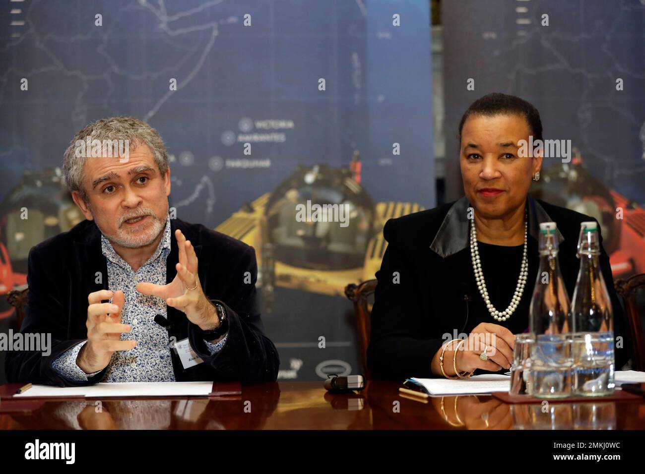 Alex Rogers, Professor of Conservation Biology, left, speaks alongside ...