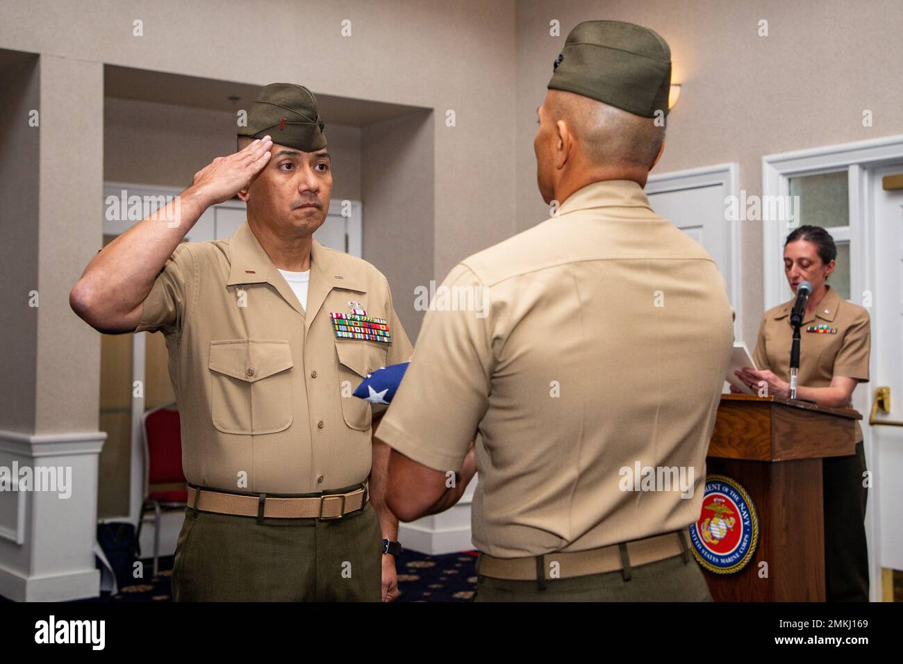 U.S. Marine Corps Chief Warrant Officer 5 Michael H. Franks, with U.S ...