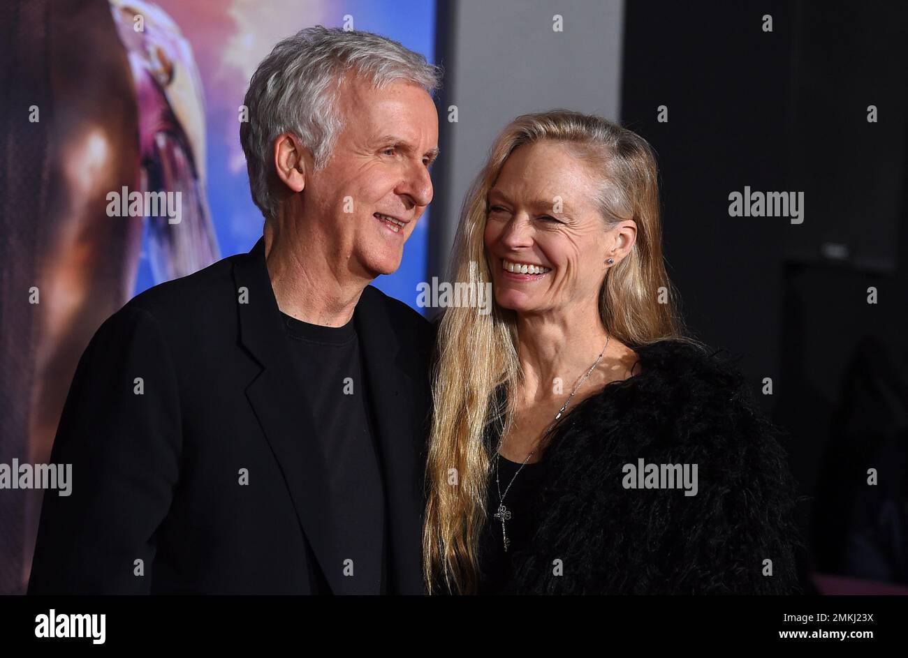 Producer James Cameron and Suzy Amis arrive at the Los Angeles premiere ...