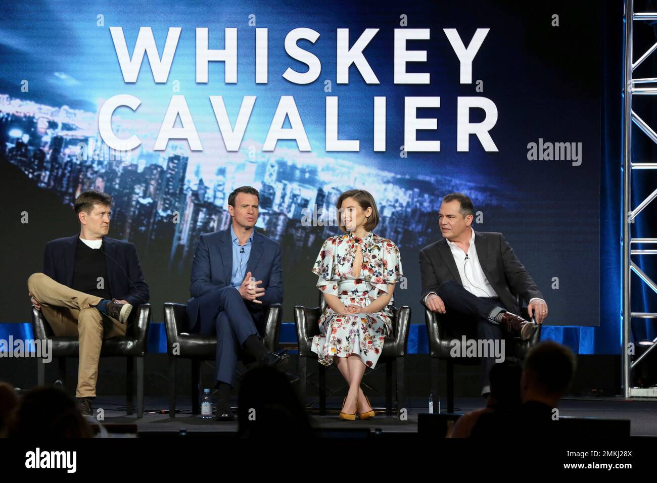 Bill Lawrence, from left, Scott Foley, Lauren Cohan and David Hemingson ...