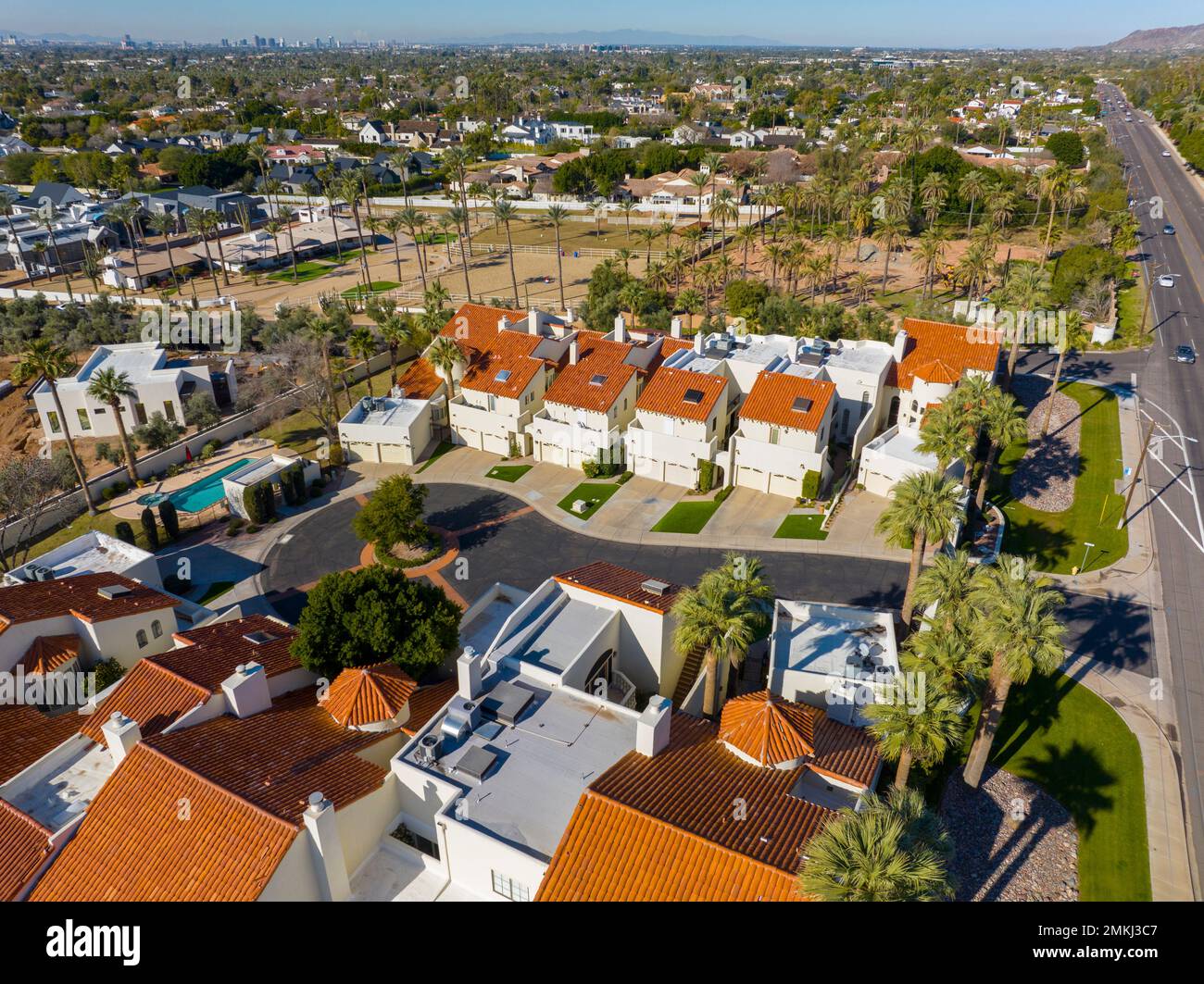 Luxurious historic mansion aerial view at La Montana Camelback at the ...