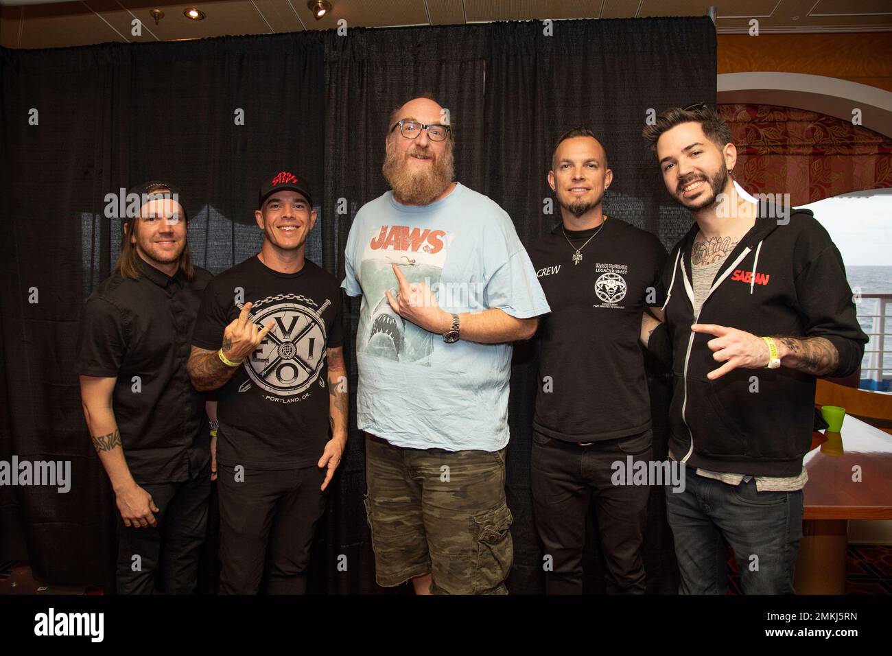 Brian Posehn, center poses with Tanner Keegan, Eric Friedman, Mark ...