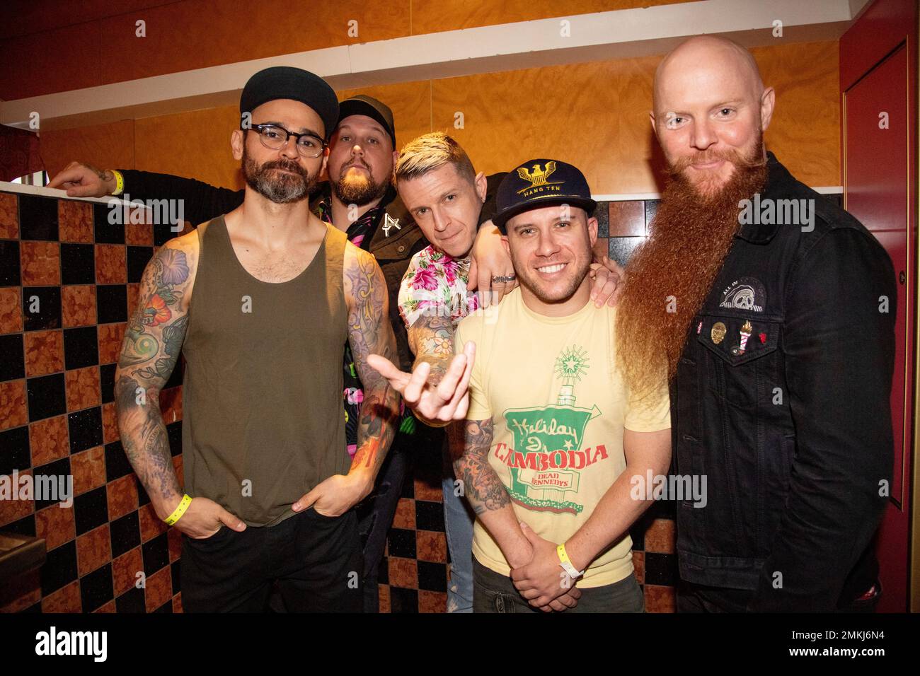 Travis Miguel, from left, Brandon Saller, Alex Varkatzas, Dan Jacobs ...