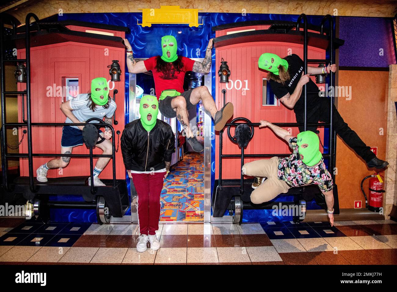 Rock band Wilson poses on board the Carnival Valor during day 2 of the ...