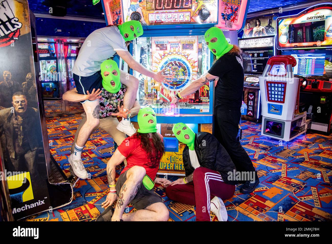 Rock band Wilson poses on board the Carnival Valor during day 2 of the ...