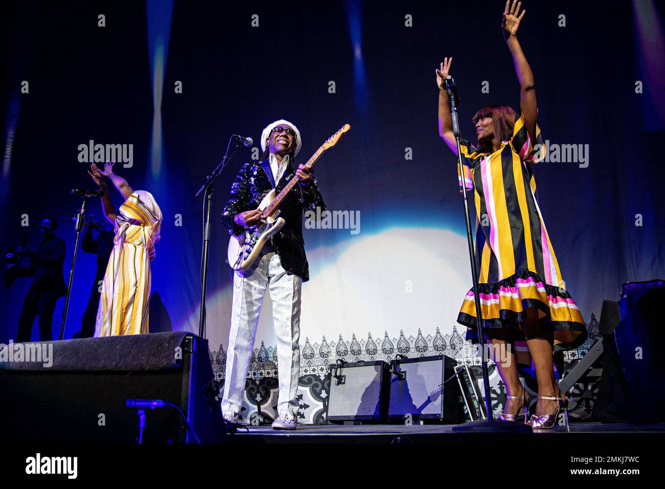 Nile Rodgers, left, and Folami Ankoanda-Thompson of Nile Rodgers and ...