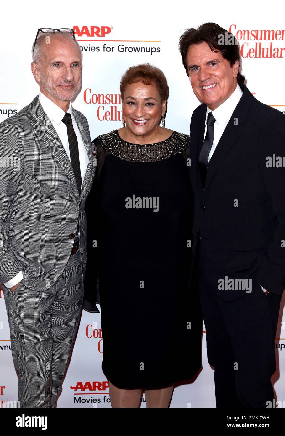 John DeLuca, from left, AARP CEO Jo Ann Jenkins, and Rob Marshall ...