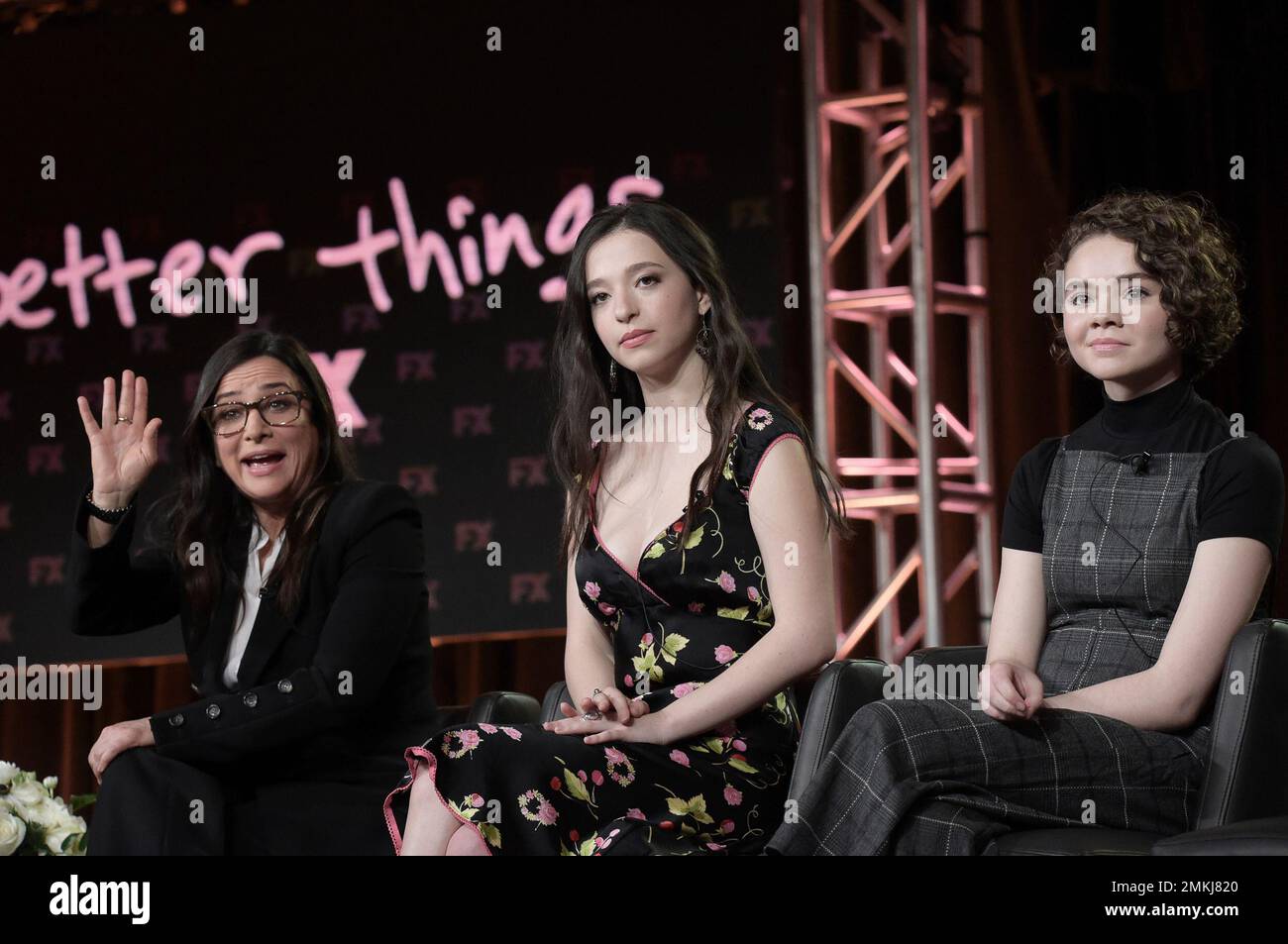 Pamela Adlon, from left, Mikey Madison and Hannah Alligood participate ...