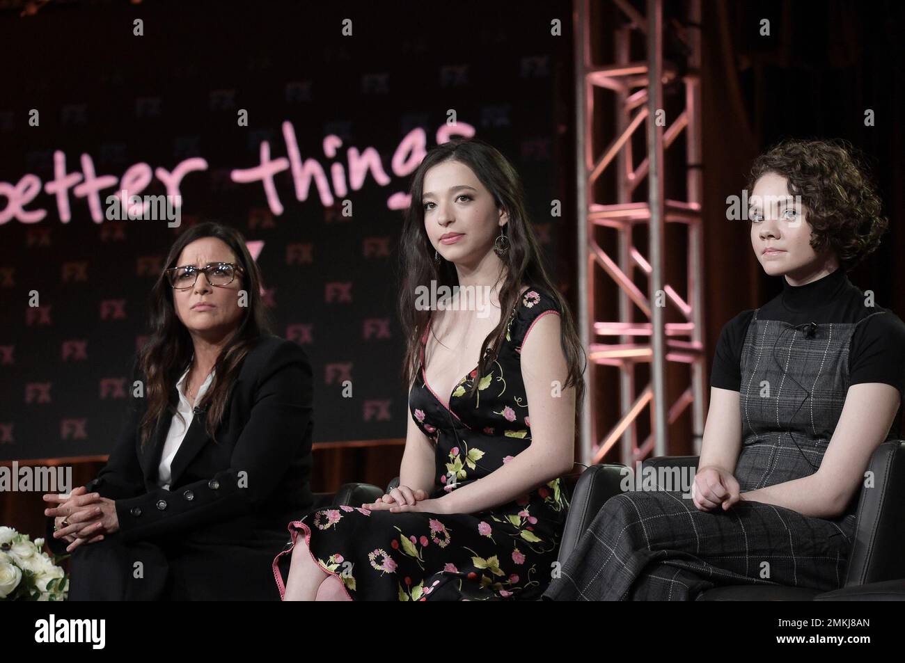 Pamela Adlon, from left, Mikey Madison and Hannah Alligood participate ...