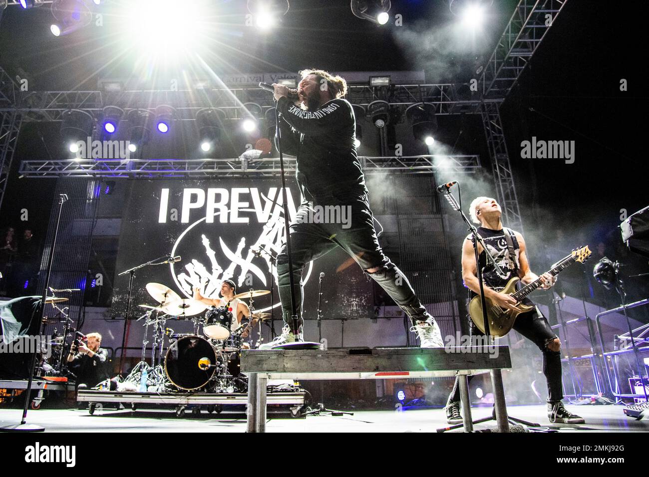 Eric Vanlerberghe, left, and Steve Menoian of I Prevail performs on ...