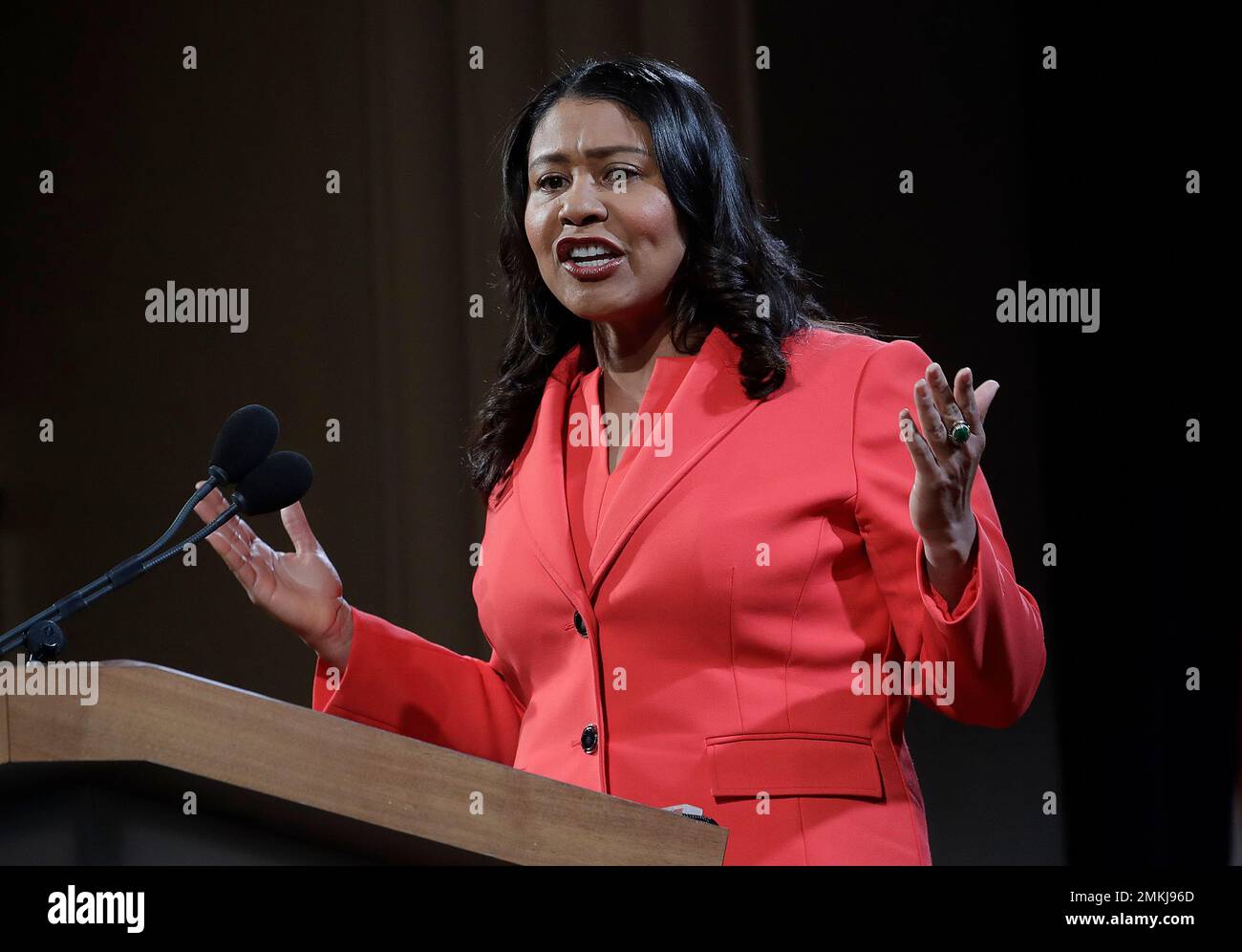 San Francisco Mayor London Breed speaks during her state of the city ...
