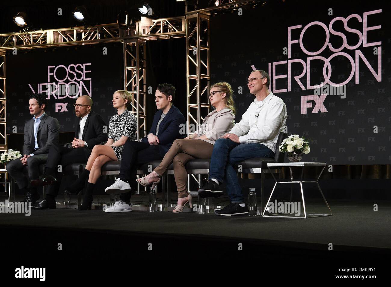 Thomas Kail, from left, Sam Rockwell, Michelle Williams, Steven ...