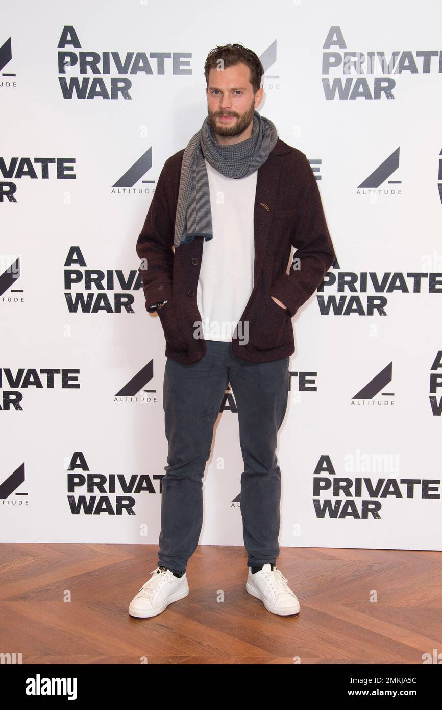 British actor Jamie Dornan poses for photographers upon arrival for a ...