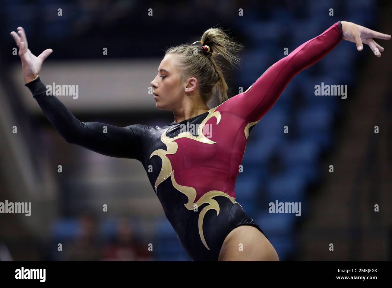 Denver Maddie Carr during an NCAA gymnastics meet, Saturday, Feb. 2 ...