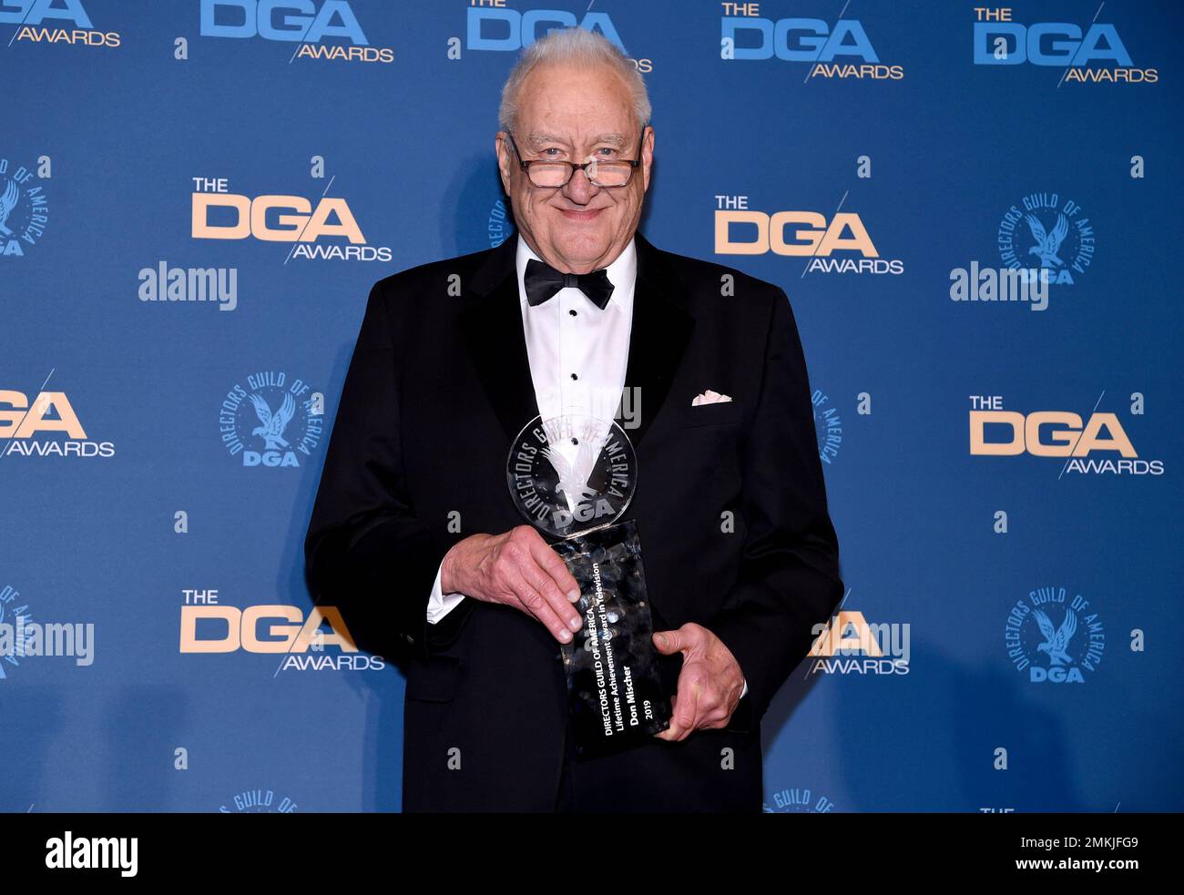 Don Mischer poses in the press room with the Lifetime Achievement award ...