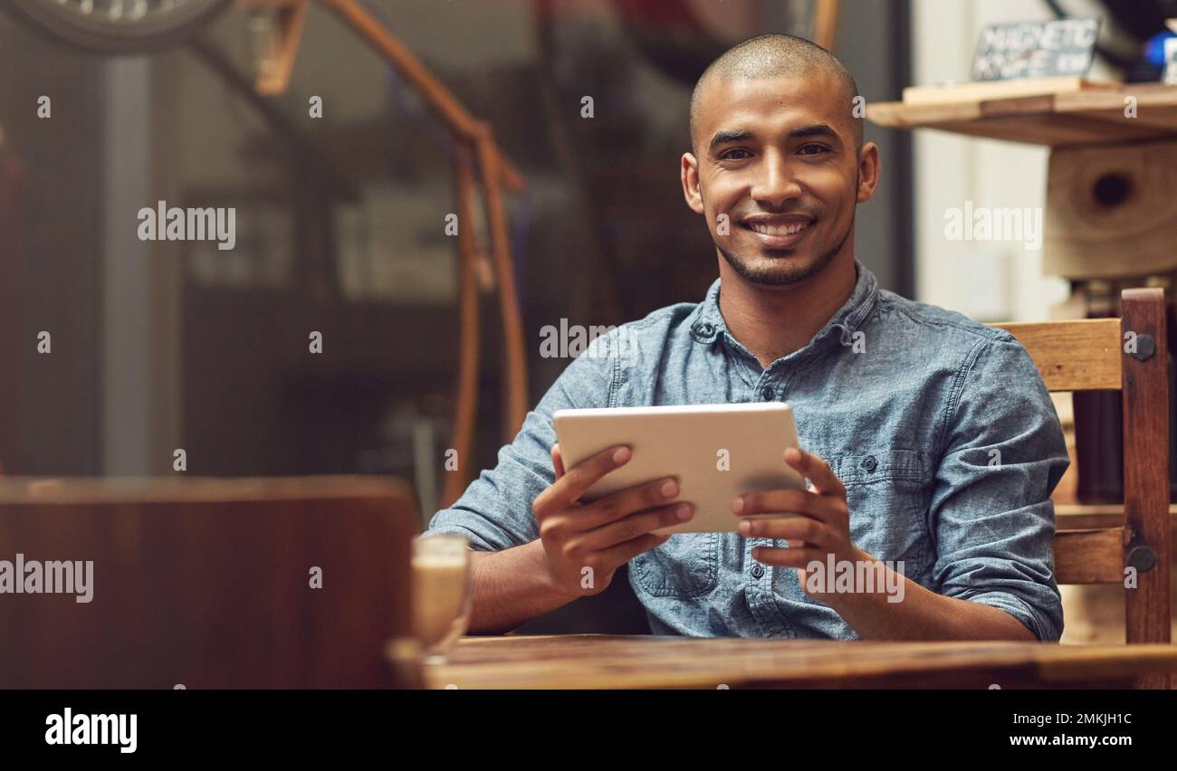 My link to clients and customers. Portrait of a young entrepreneur ...