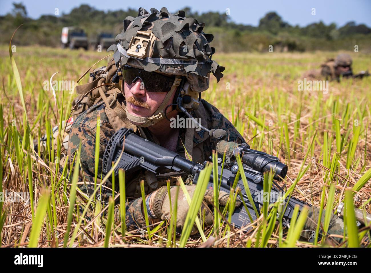 U.S. Marine Corps Cpl. Eli Smith, a squad leader with Lima Company, 3rd ...