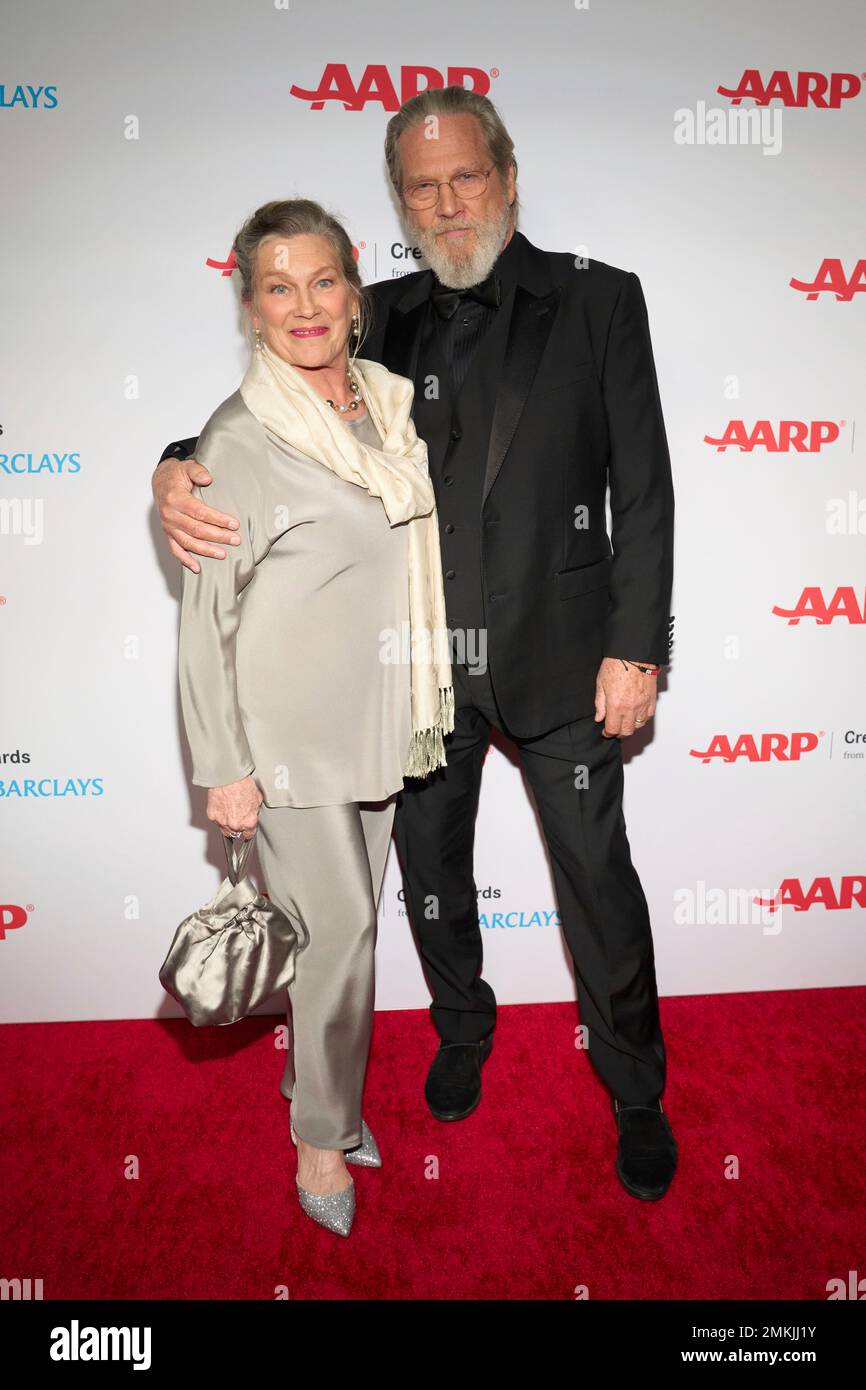 Susan Bridges, left, and Jeff Bridges arrive at AARP's 21st annual ...