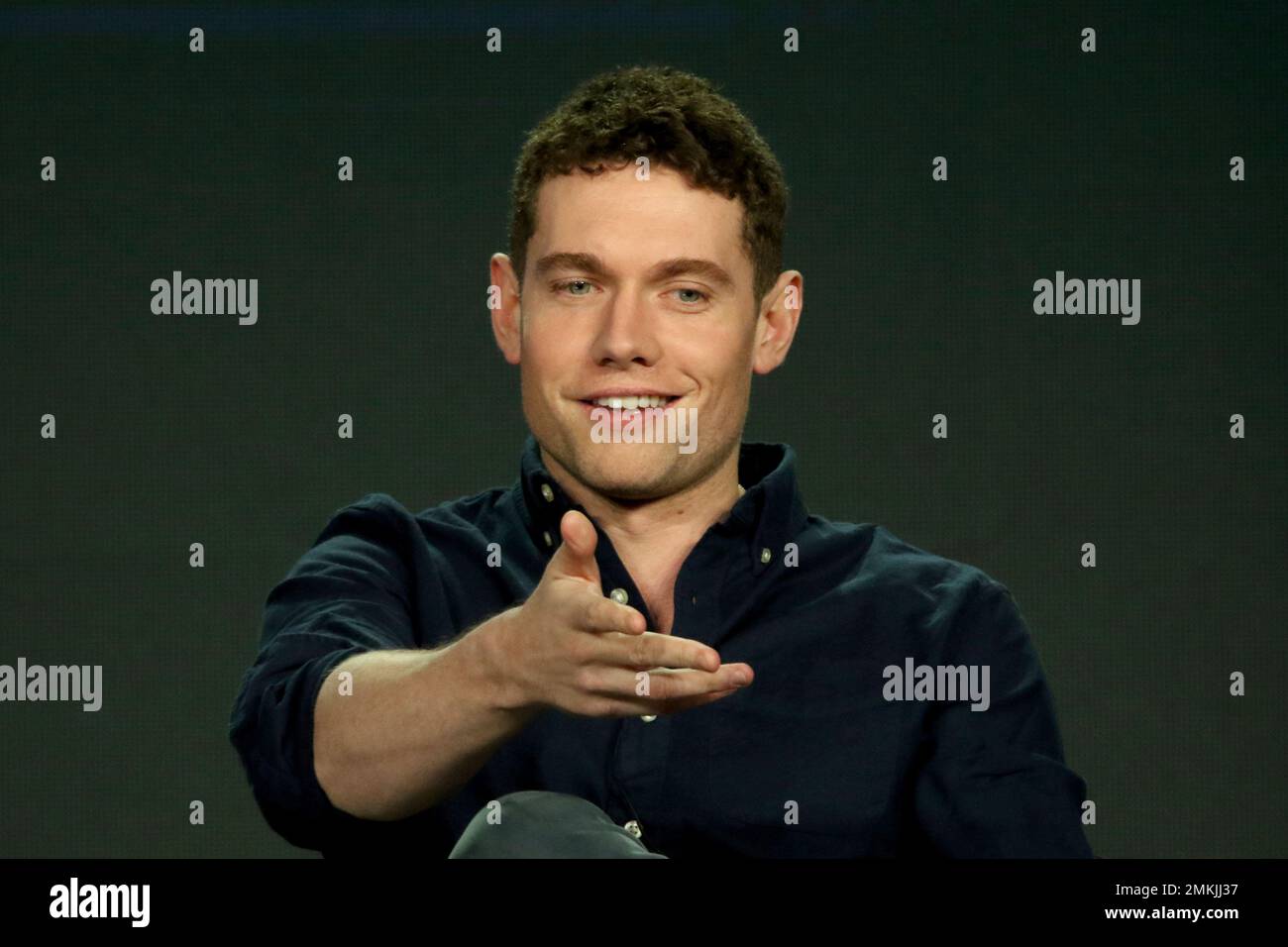 Tom Brittney, member of the cast of 'Grantchester' participates in the ...