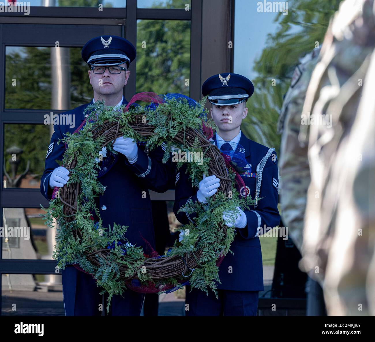 Whiteman Air Force Base’s Honor Guard Airmen prepare to lay the ...