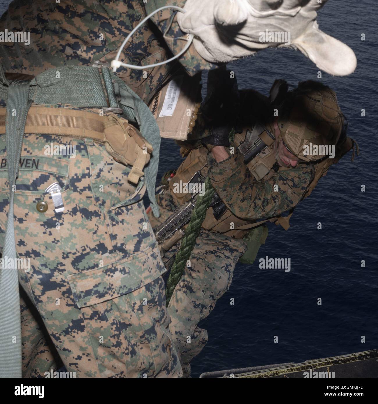 U.S. Marine Corps Lance Cpl. Cory Rogers with Battalion Landing Team 2/ ...