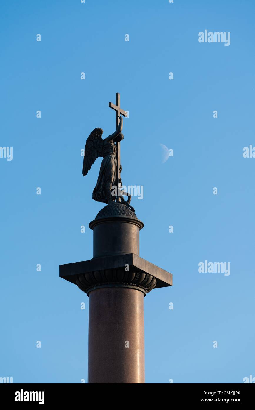 St Petersburg palace square Alexander monumental columns Stock Photo ...