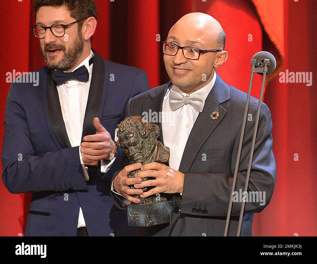 Actor Jesus Vidal celebrates his Goya award as best emerging actor for ...