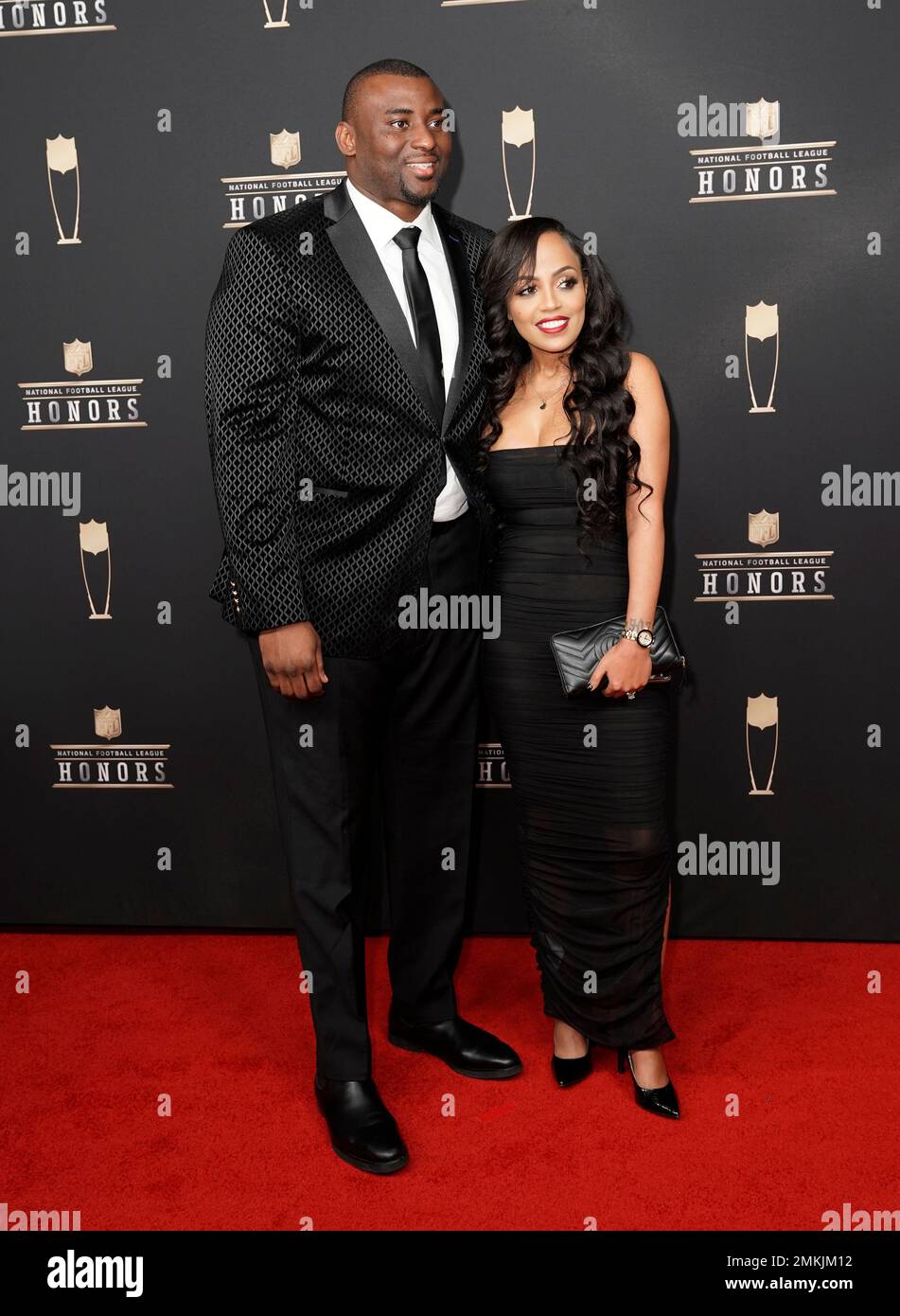 Corey Liuget of the Los Angeles Chargers, left, and Faven Liuget arrive ...