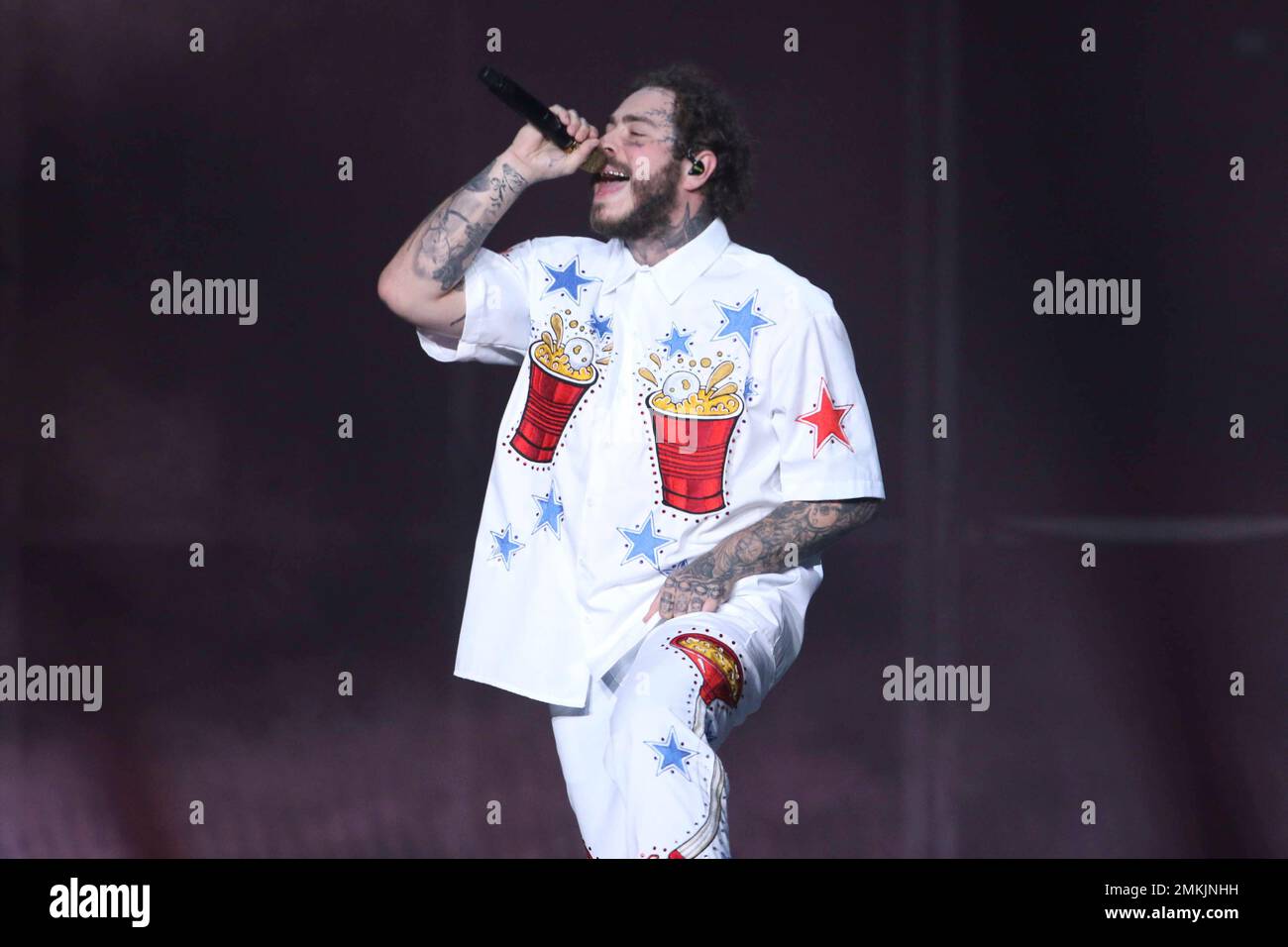 Post Malone performs during the Bud Light Super Bowl Music Fest Day 2 ...