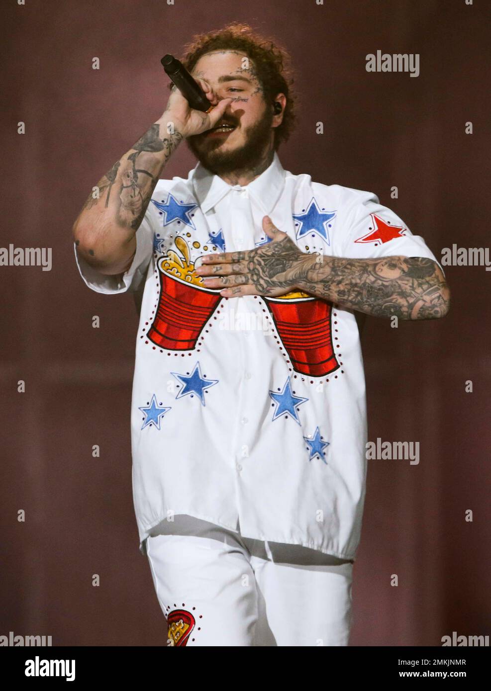Post Malone performs during the Bud Light Super Bowl Music Fest Day 2 ...
