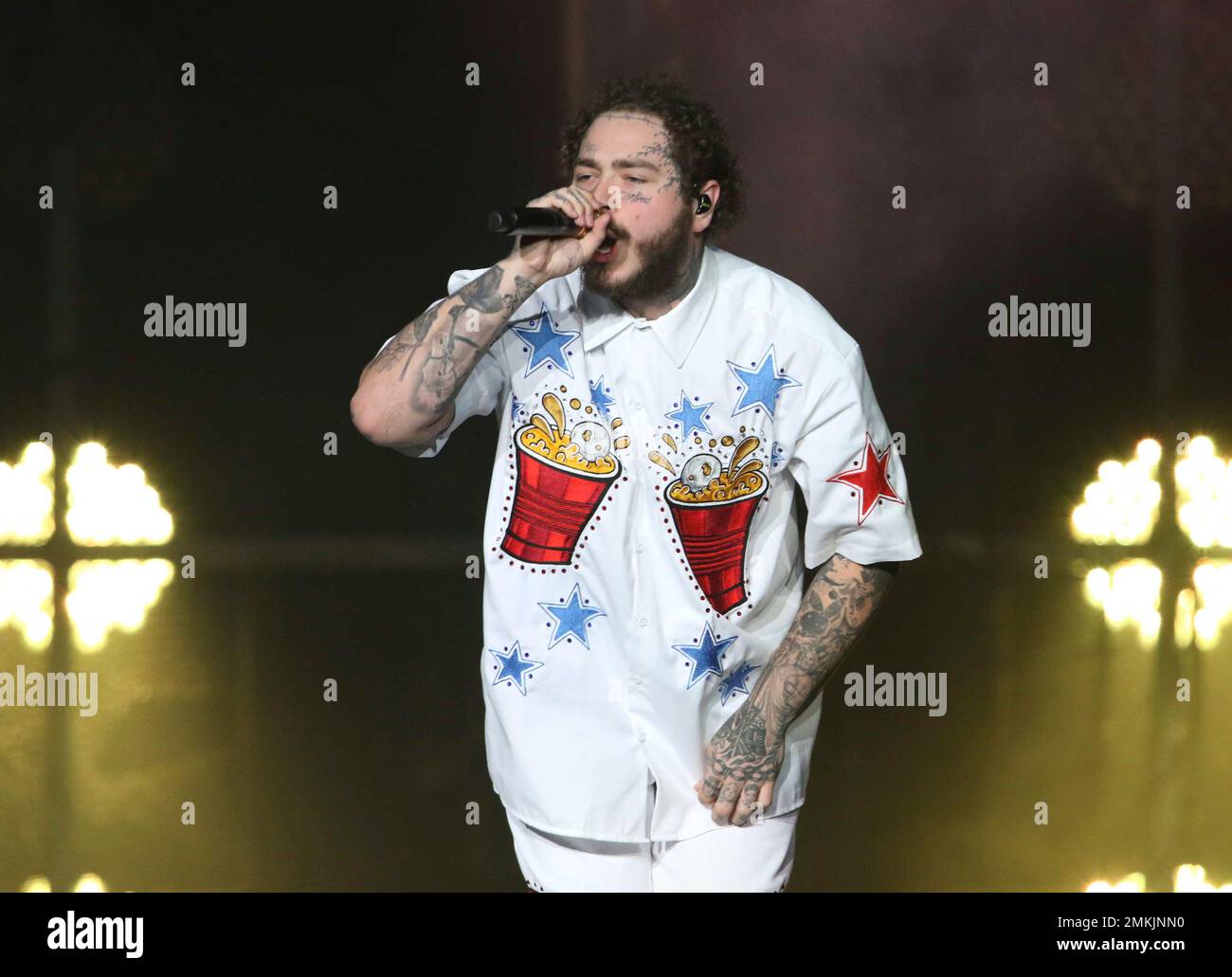 Post Malone performs during the Bud Light Super Bowl Music Fest Day 2 ...